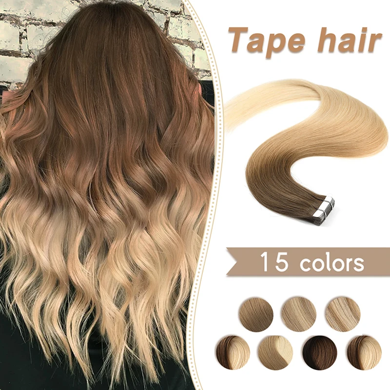 WIT-Human-Hair-Extensions-Tape-European-Natural-Real-Seamless-Skin-Weft ...