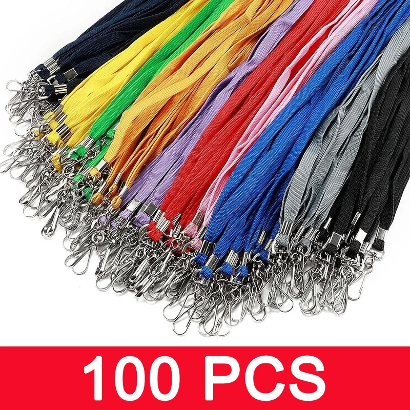 100-pcs-lot-Nylon-Safety-Lanyards-Neck-Rope-For-Card-Holder-Badge ...