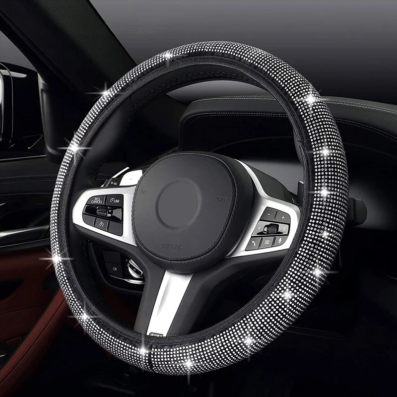 Diamond Car Steering Wheel Cover withCrystal Rhinestones Sparkling ...