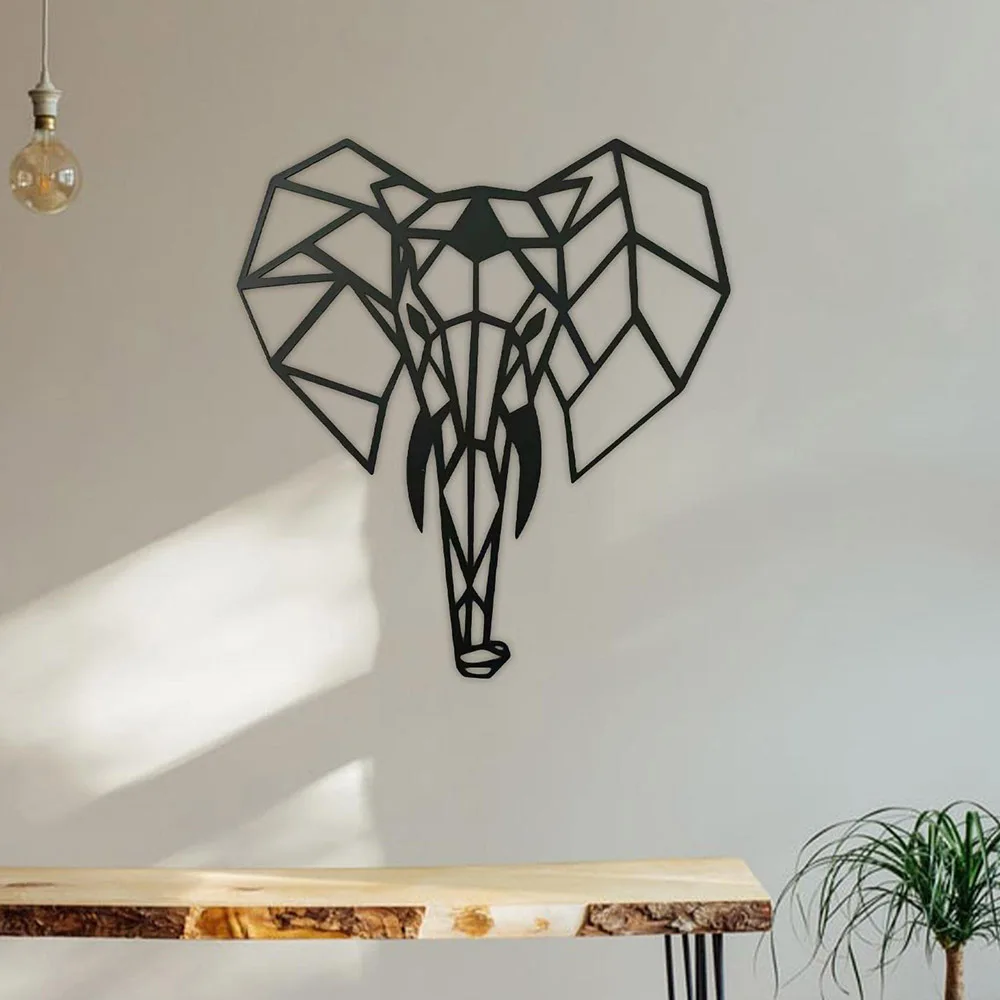 Silhueta-de-elefante-Black-Metal-Sign-Wall-Art-Cutout-Hanging-Plaque ...