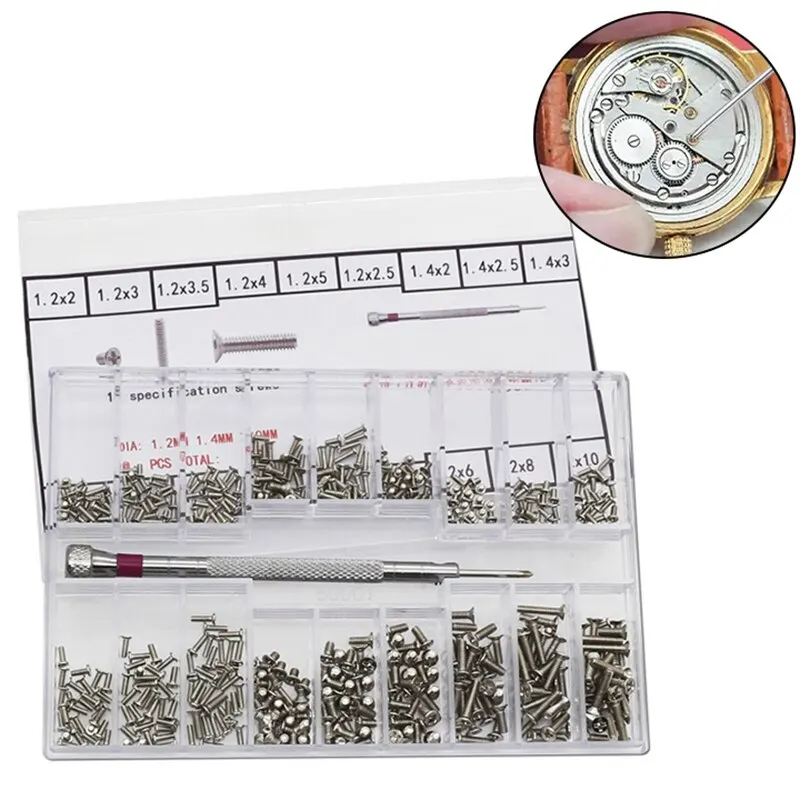 500pcs-Tiny-Screws-Nuts-Screwdriver-Watch-Electronics-Eyeglasses-Screws ...