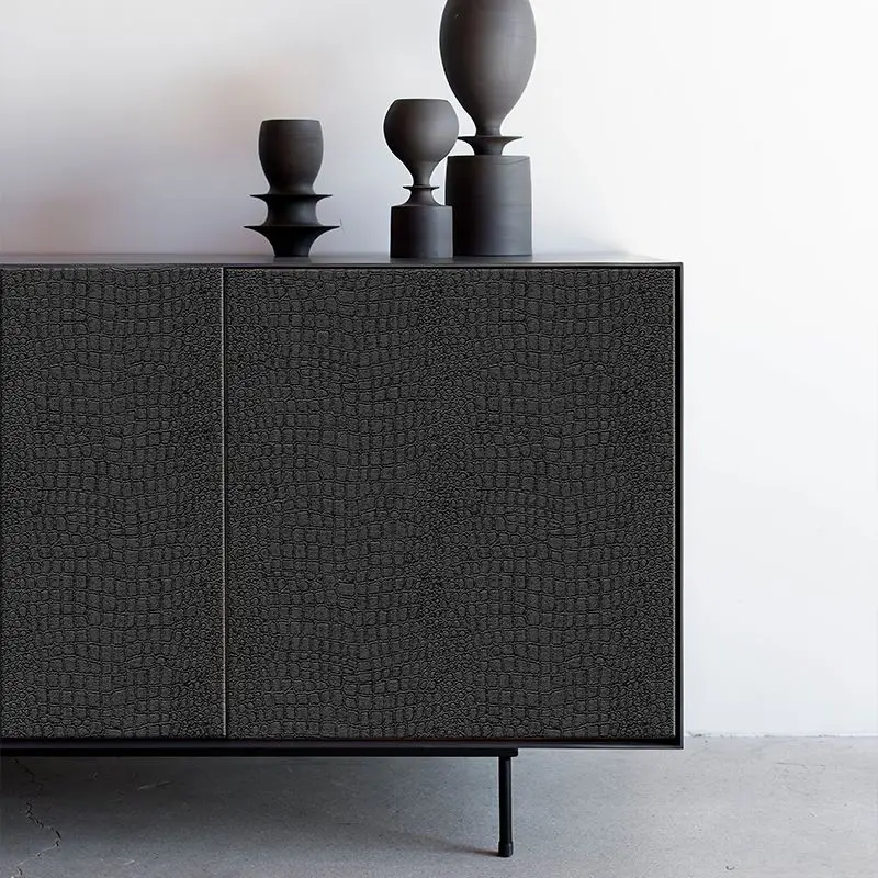Black-Crocodile-Peel-and-Stick-Wallpaper-Faux-Leather-Contact-Paper-for ...