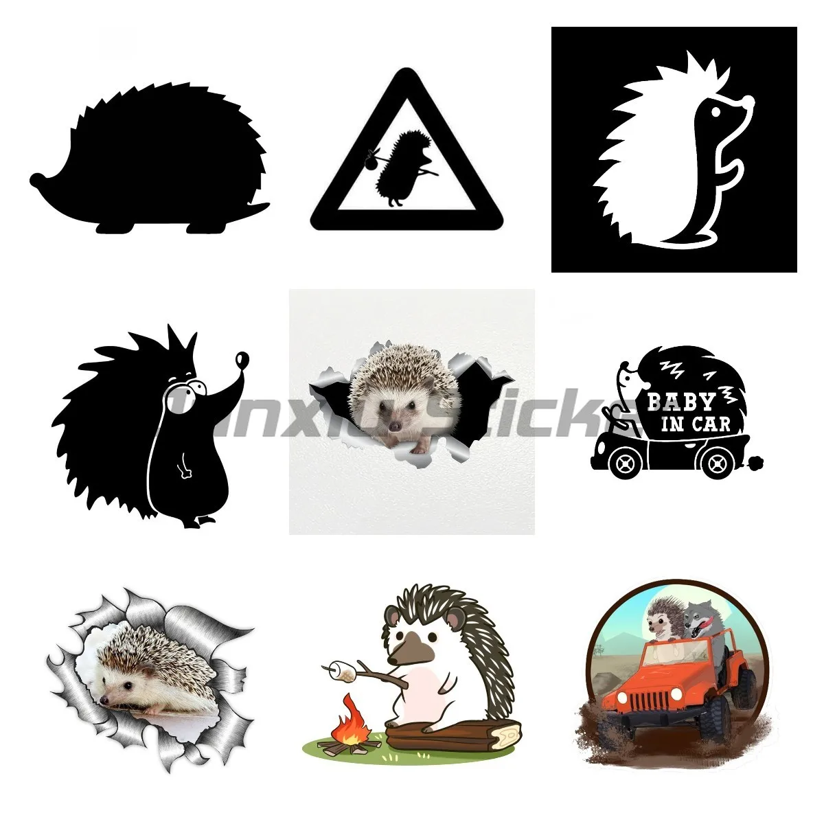 3D-Hedgehog-Funny-Vinyl-Car-Stickers-Truck-RV-Van-JDM-Car-Accessories ...