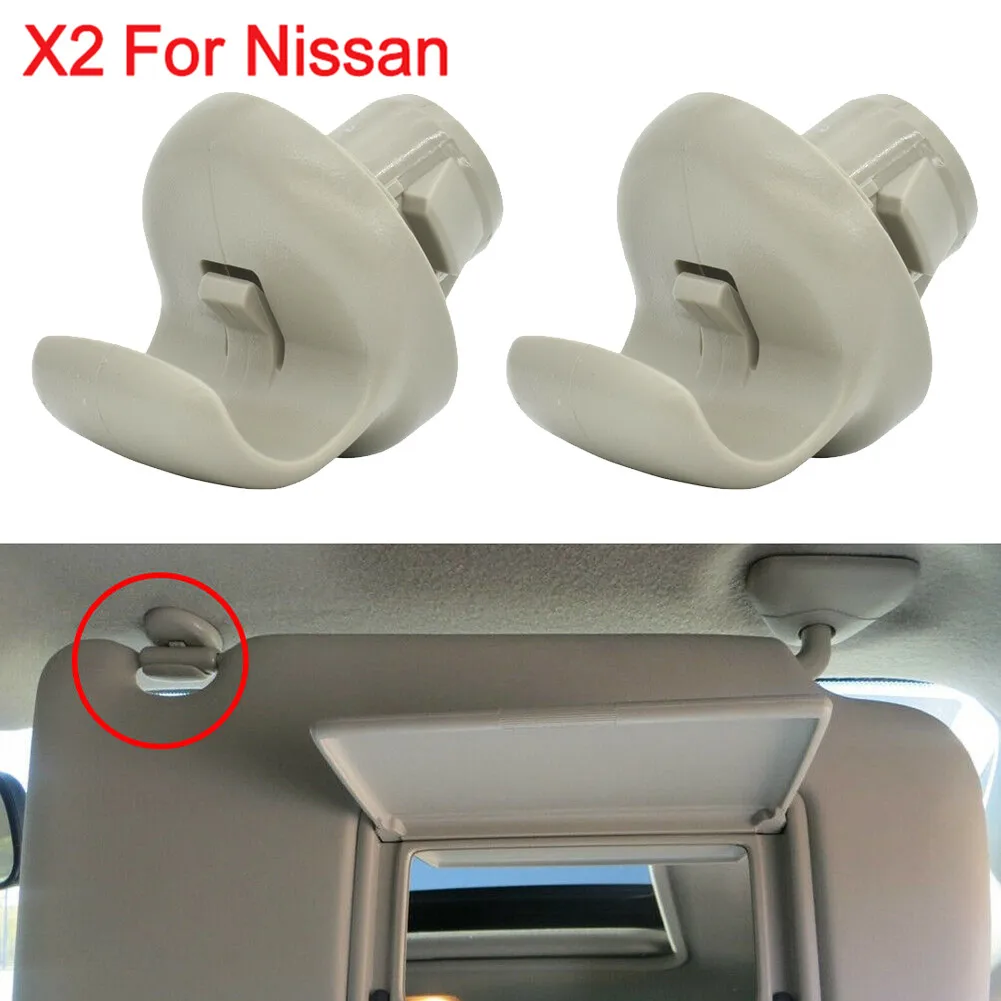 2pcs-Sun-Visor-Bracket-Clips-Front-Left-Right-Gray-For-Nissan-350Z ...