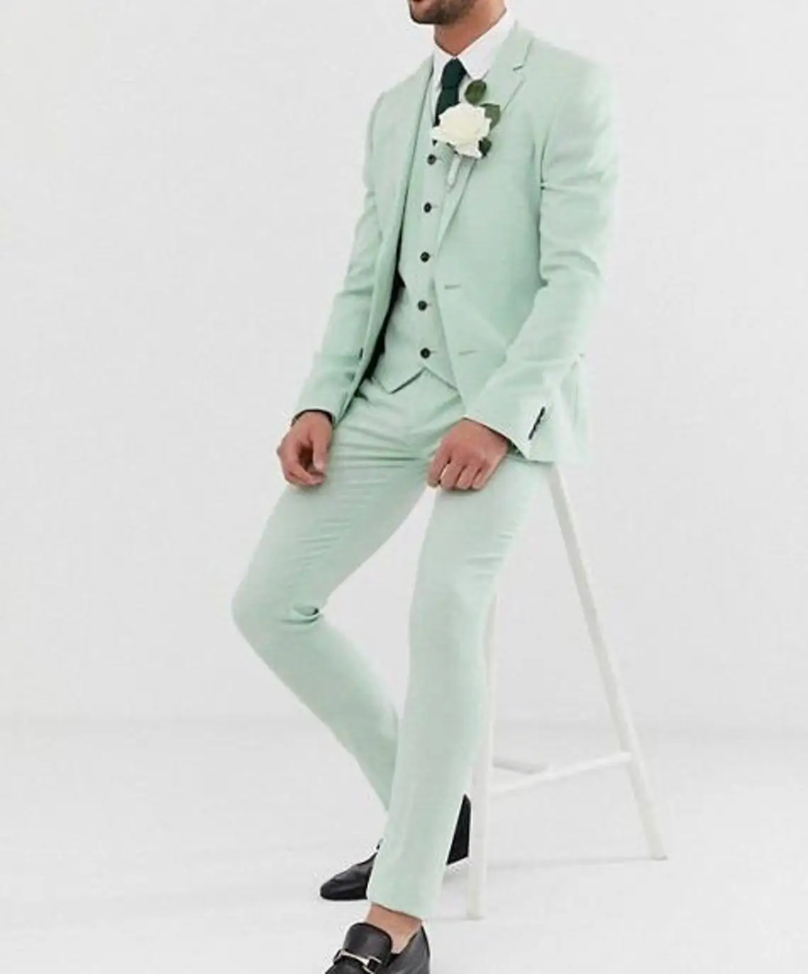 Mint Green Suits Set Men | Jacket+pants+vest Trajes | Men's Clothing ...