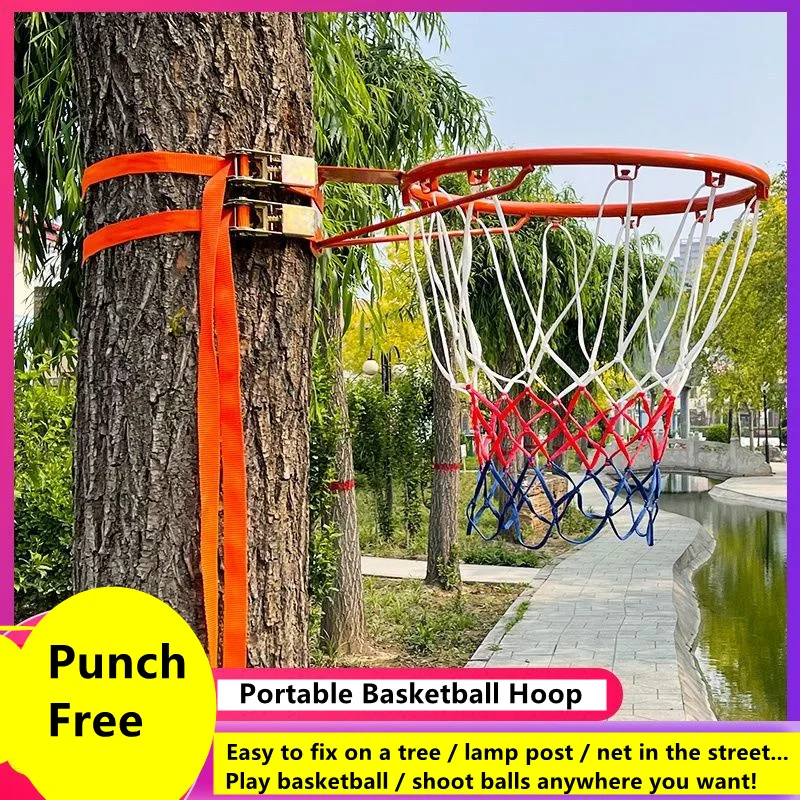 Punch-free Basketball Hoop Standard Steel Rim Frame Portable Outdoor ...