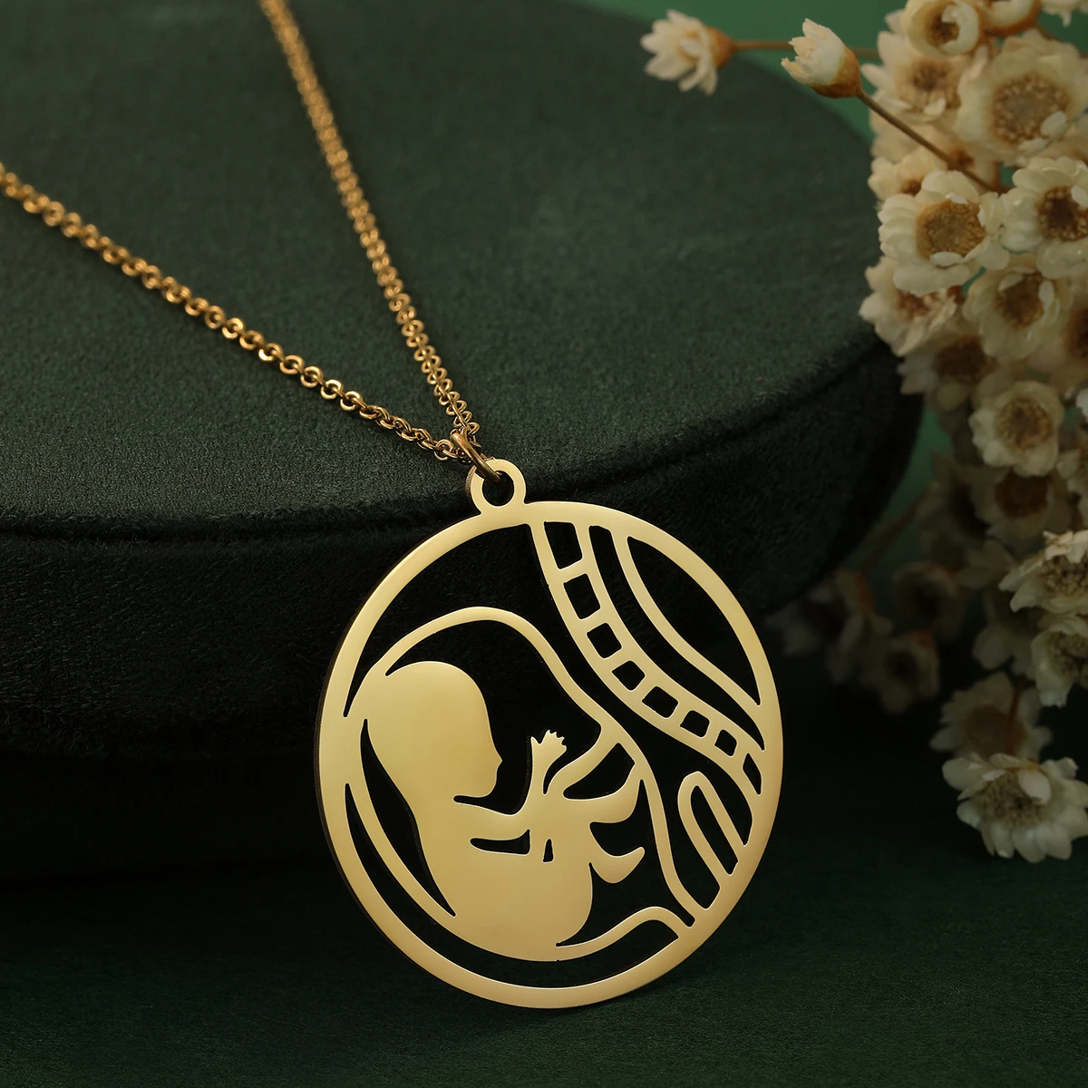 QIAMNI-Baby-in-Womb-Pendant-Fetus-Pregnancy-Announcement-Necklace ...
