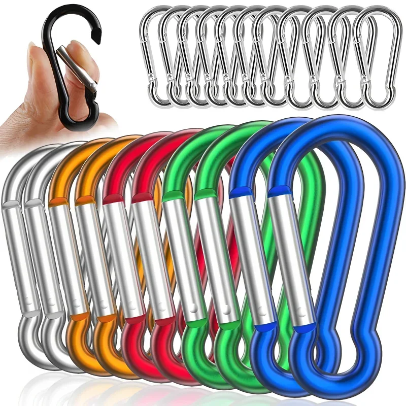 5-20Pcs-Mini-Carabiner-Keychain-Alluminum-Alloy-D-ring-Buckle-Spring ...
