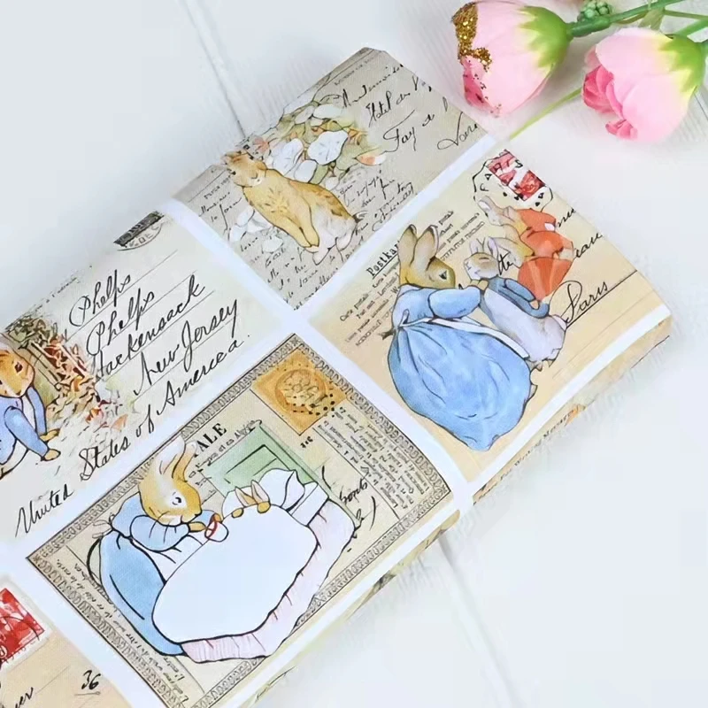 Cotton Woven Fabric Cartoon Characters Vintage Letter British Rabbits ...