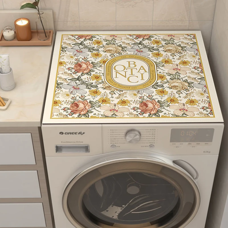 Washing Machine Dust Proof Mat Bathroom Rug Waterproof Flower Furniture ...