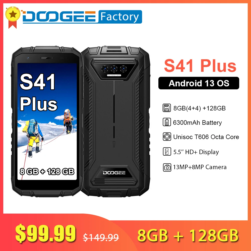 DOOGEE-tel-fono-inteligente-S41-Plus-m-vil-resistente-8GB-4-4-128GB ...