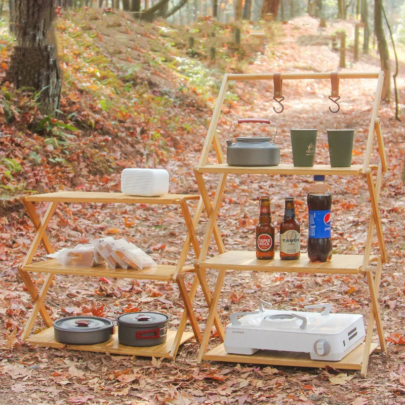 Outdoor-Portable-Folding-Wooden-Shelf-3-4-Layer-Table-Traveling ...