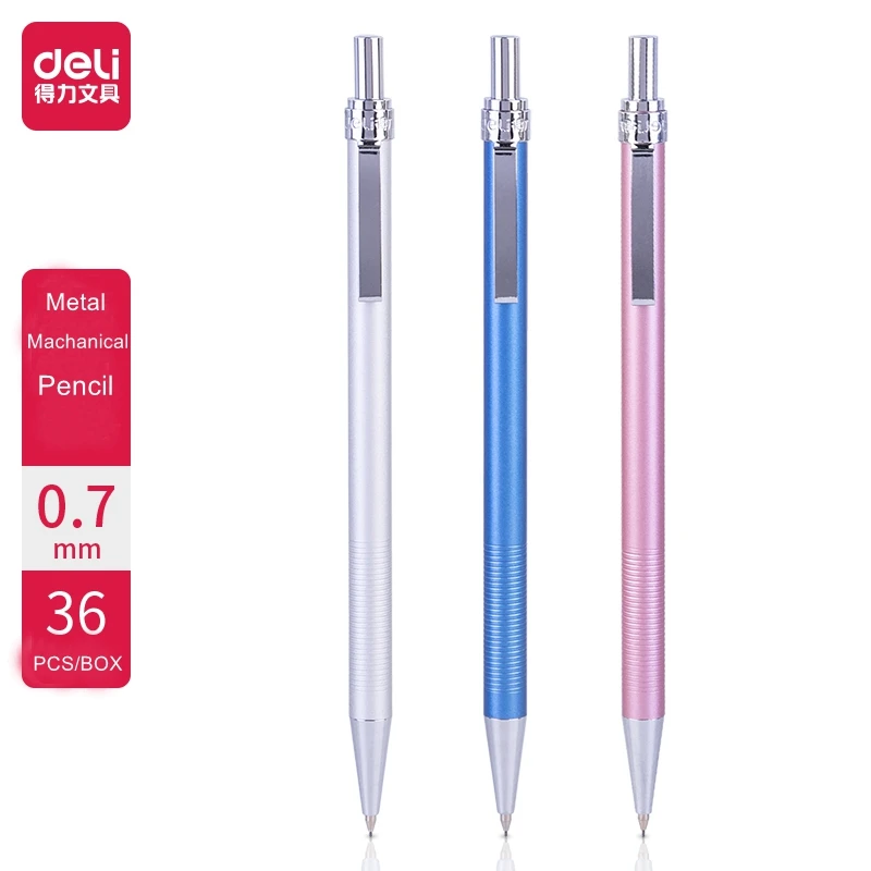 Deli 1PCS Mechanical Pencil 6493 0.7mm 6492 0.5mm 2B Lead Auto Advance ...