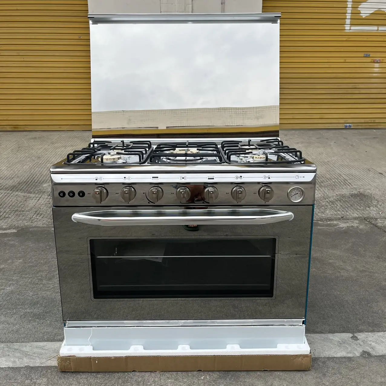 5-Gas-Cookers-With-Oven-And-Grill-Double-Door-Gas-Range-Stove-5-6Burner ...