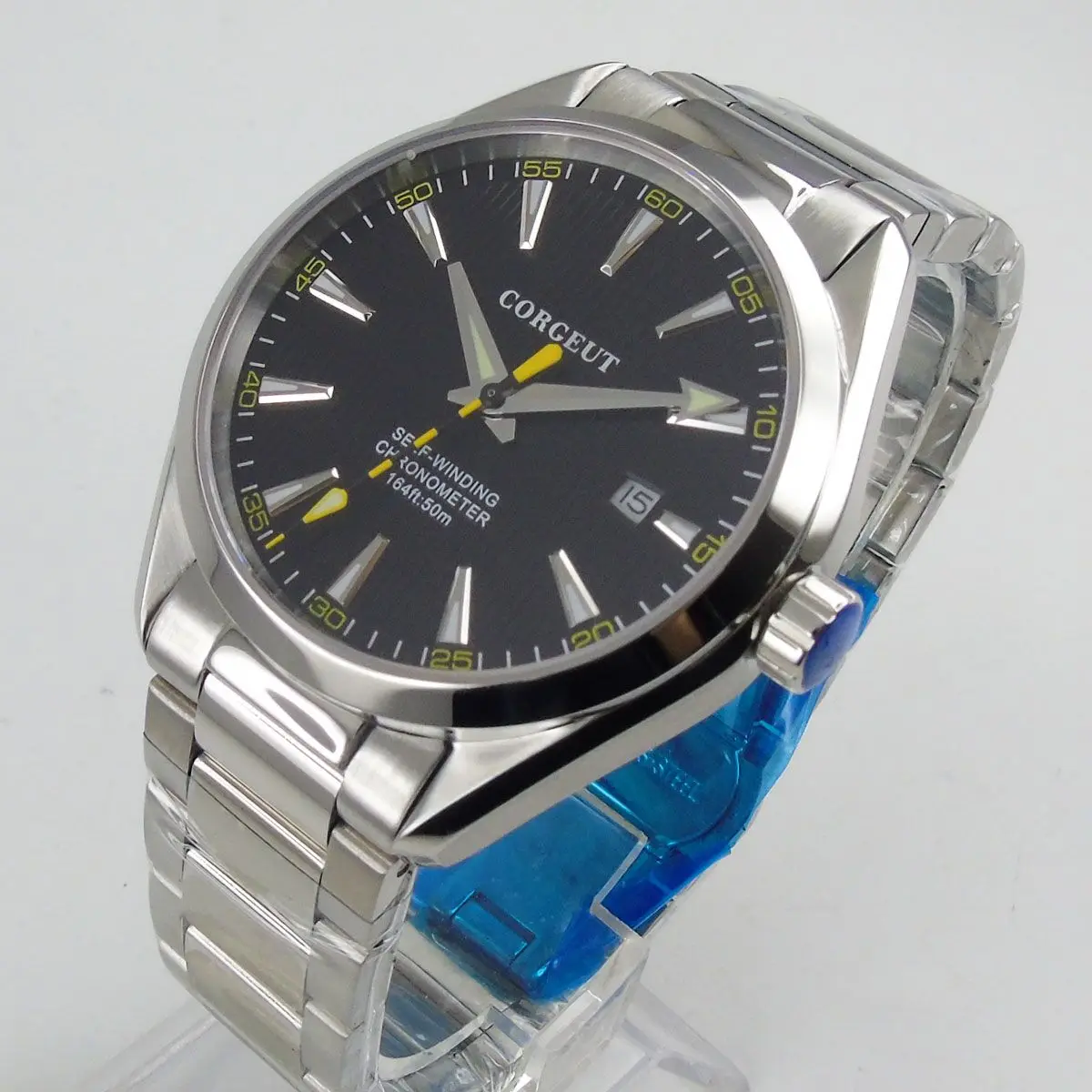 Corgeut NH35/Miyota 8215 Sapphire Men's Watch Automatic Mechanical Watch Black/White/Blue Dial ...