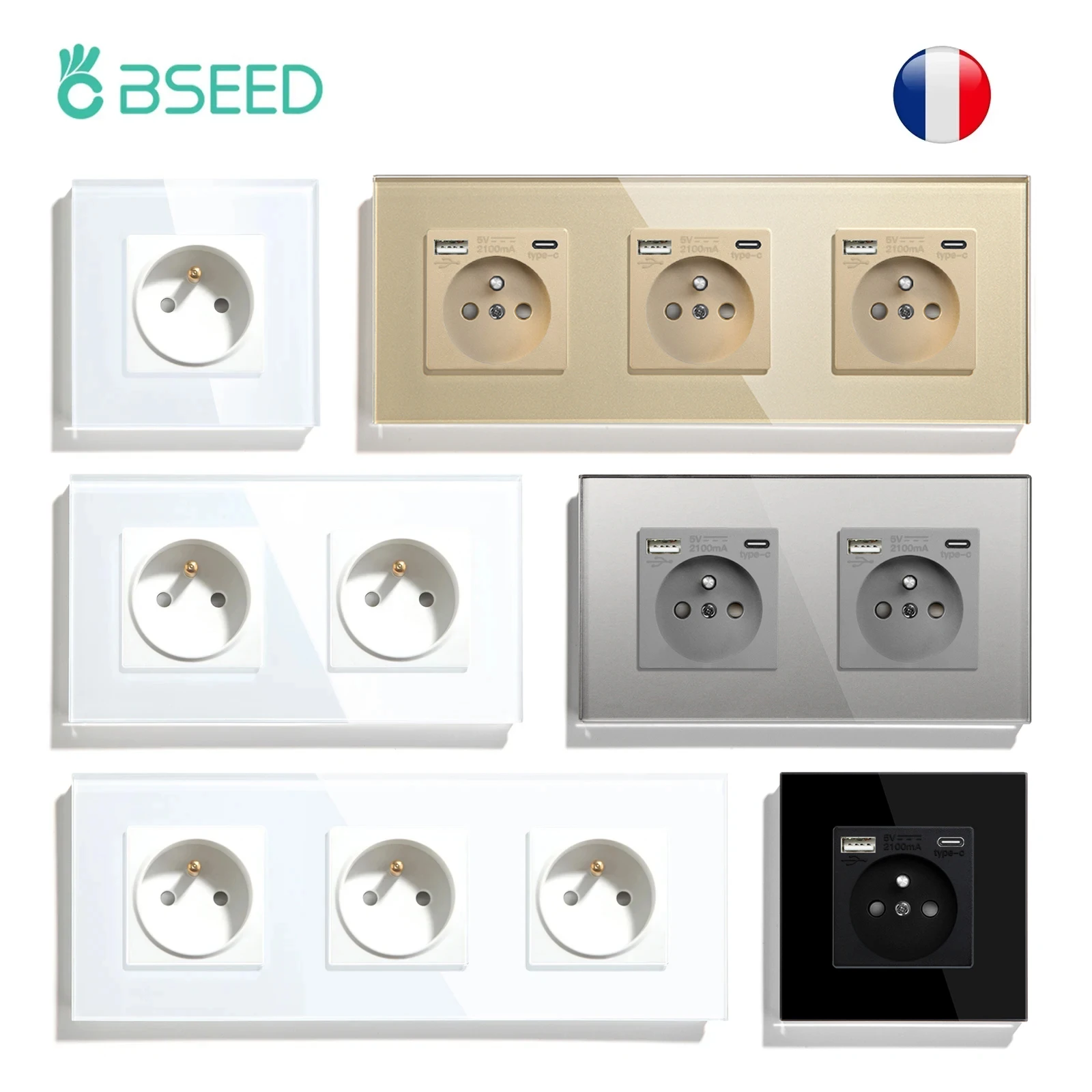BSEED-Single-French-Power-Socket-Double-Wall-Sockets-USB-Type-c-AC ...