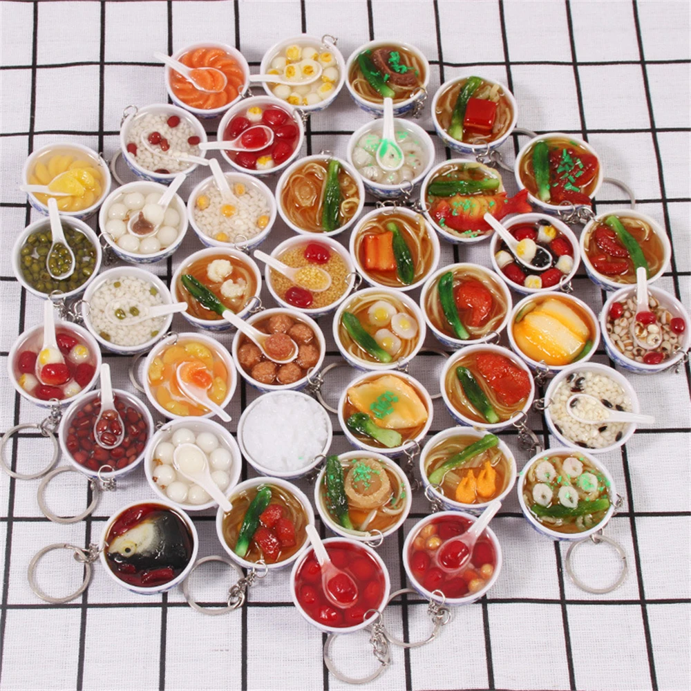 Creative-PVC-Simulation-Chinese-Foods-Keychain-for-Women-Men-ABS-Bowl ...