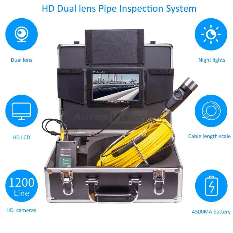 HD1200TVL-42mm-Dual-lens-pipe-drain-sewer-inspection-camera-12pcs-white ...