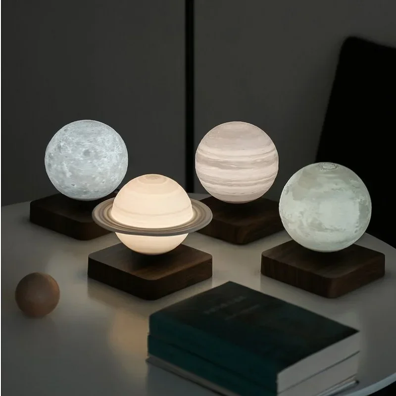 Night-Light-Creative-3D-Magnetic-Levitation-Moon-Lamp-Rotating ...
