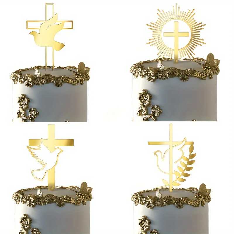 Cross Cake Topper 12 Pcs First Holy Communion Centerpieces - Baptism ...