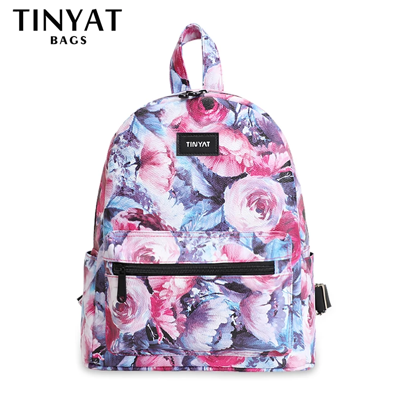 TINYAT Print Women Laptop Backpack Small Waterproof School Bags Girls ...