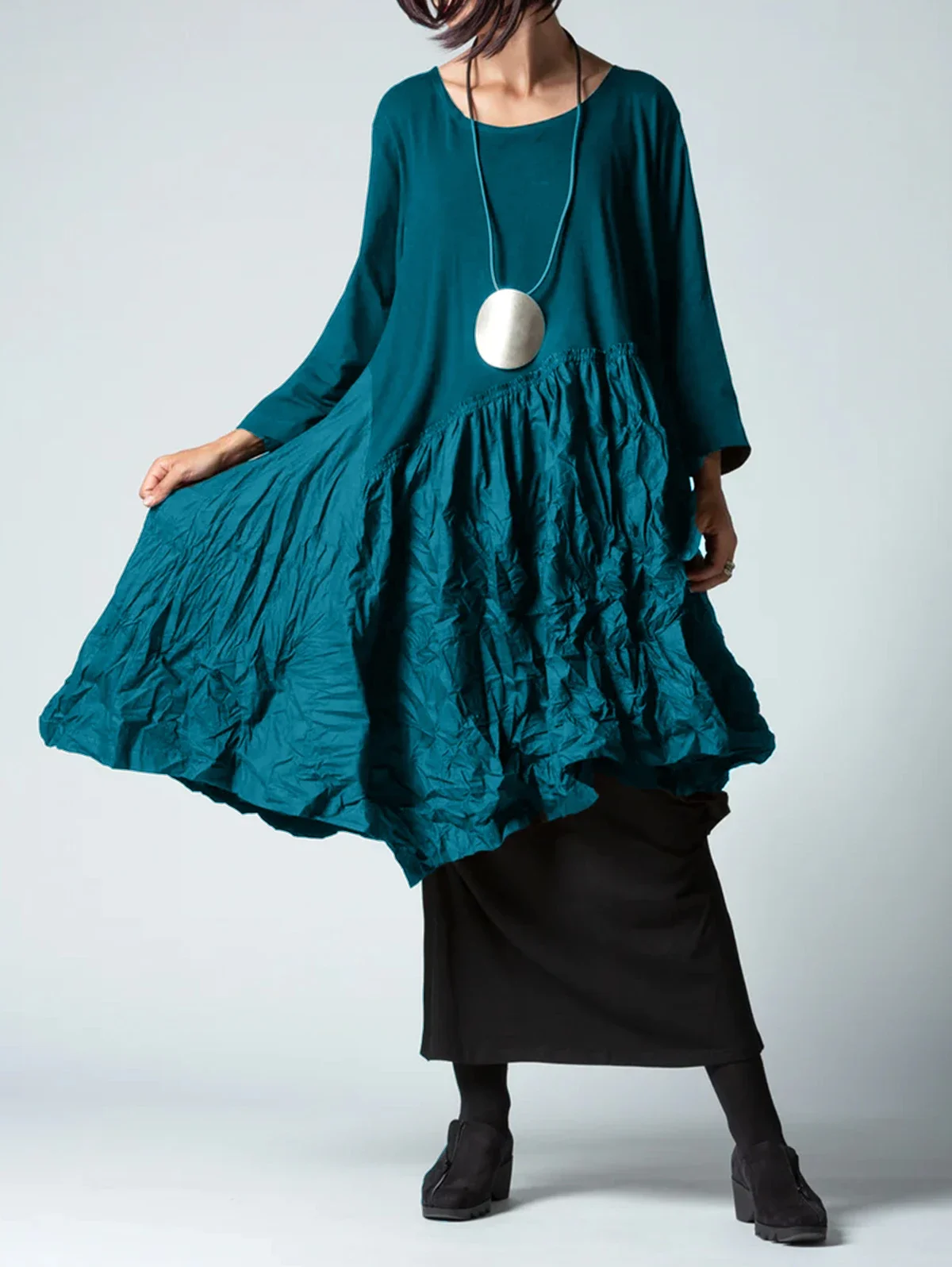 Spring-Summer-Solid-Color-Dress-2024-Women-Vintage-Asymmetrical-Hem ...