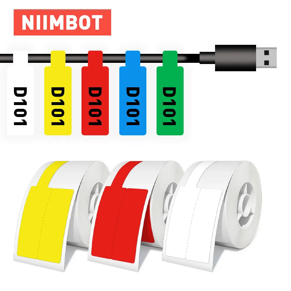 NIIMBOT-D101-D11-D110-Labeling-Machine-Sticker-Cable-Label-Flag-Pigtail ...