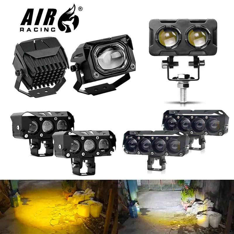 Mini-Driving-Light-V7-LED-Light-Double-Tri-Star-Four-Eye-Motorcycle ...