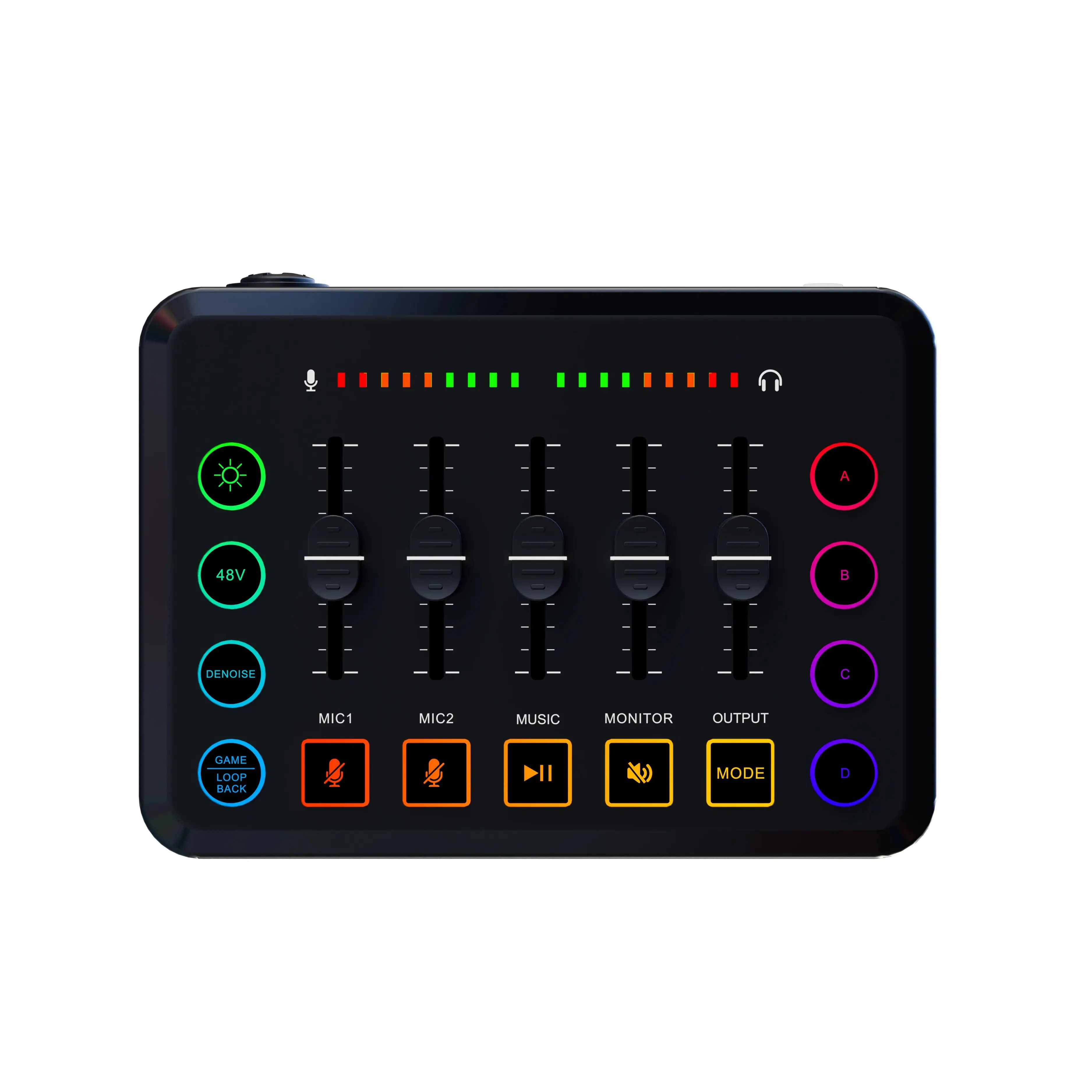 F9-Gaming-Audio-Mixer-Streaming-4-Channel-RGB-Mixer-with-XLR-Microphone ...