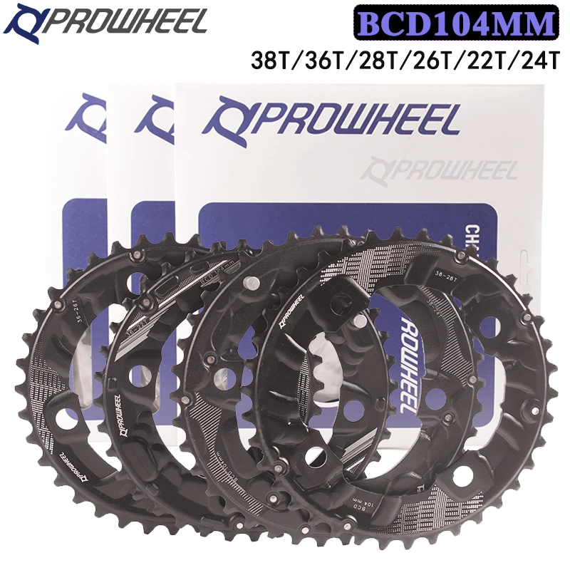 Prowheel 104/64bcd Mtb Bicycle Sprockets Double Chainwheel 26t 28t 36t ...