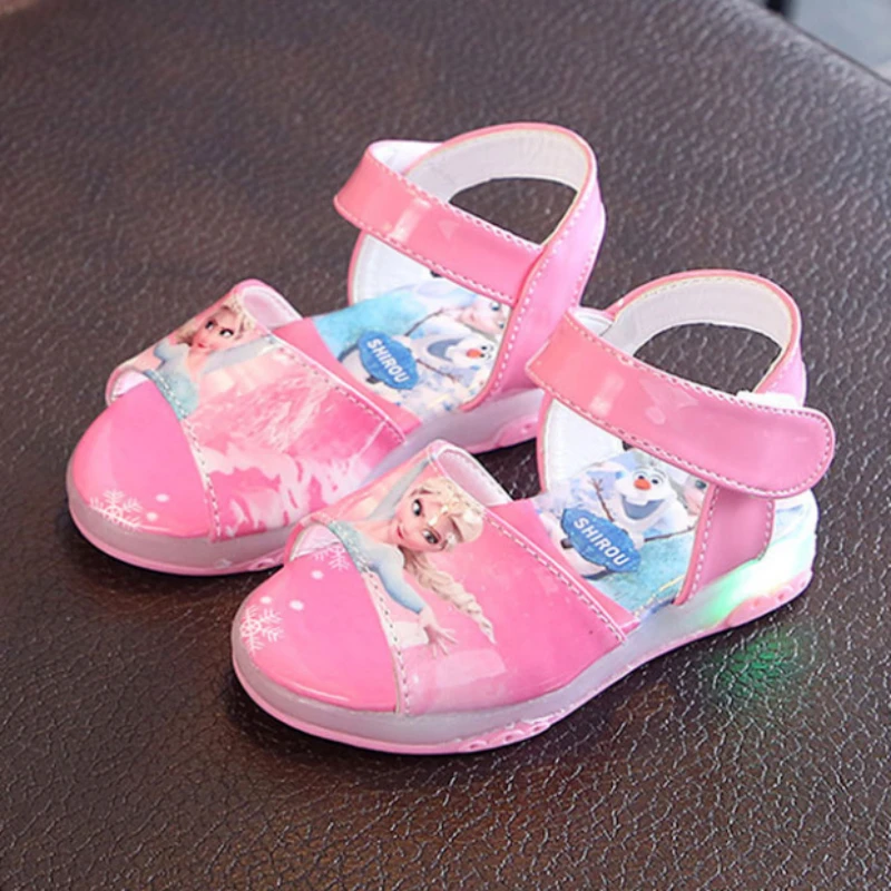Disney Summer Frozen Girls' LED Light Sandals Princess Elsa Children's ...