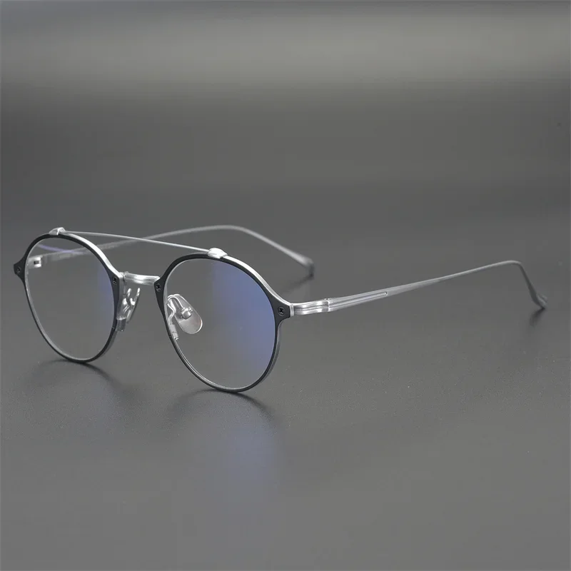 Round Japanese Gafas Aviator Eyeglasses Titanium Lightweight Frame ...