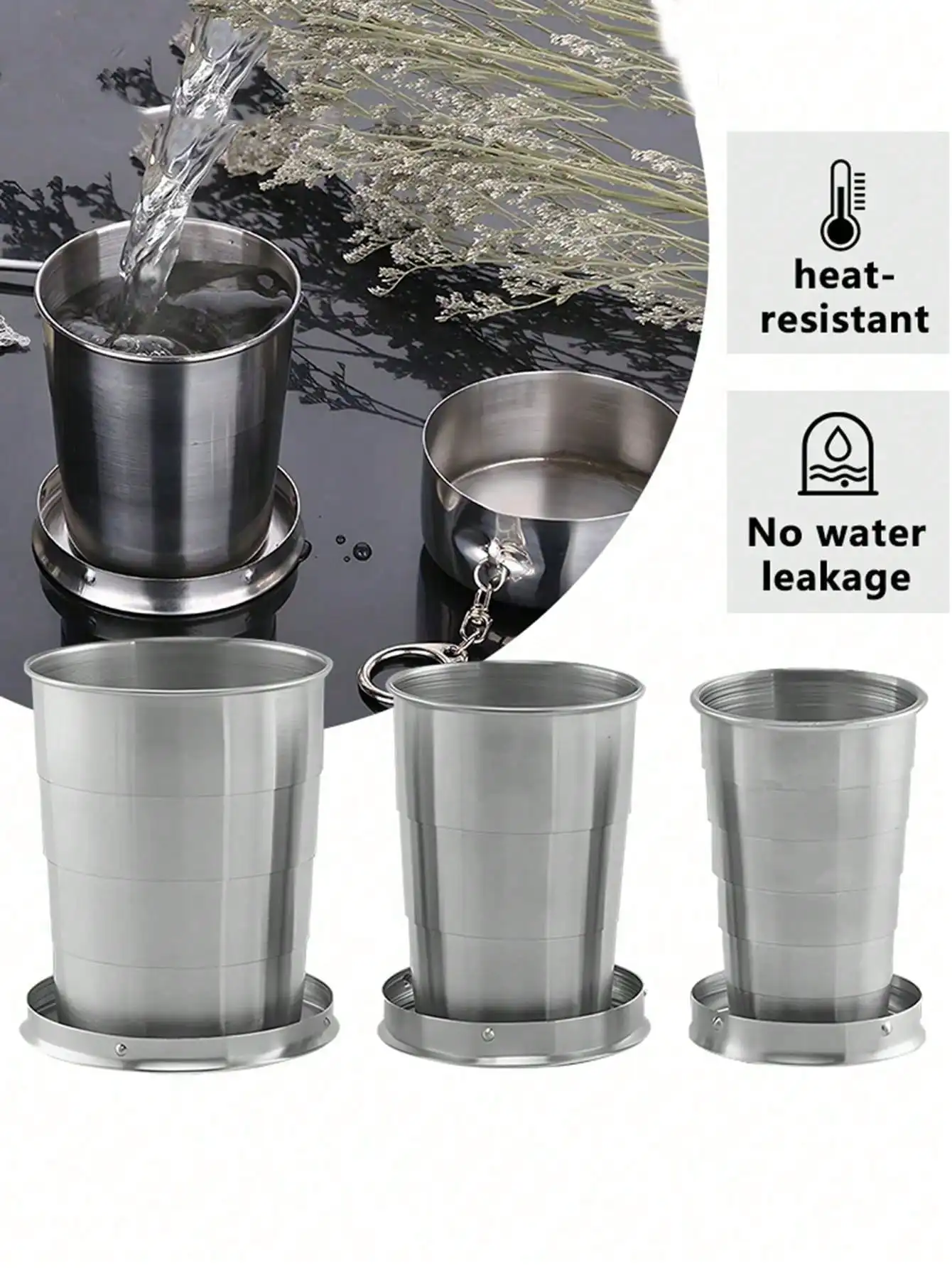 Stainless-Steel-Telescopic-Cup-Food-Grade-Portable-Extendable-Water-Cup ...