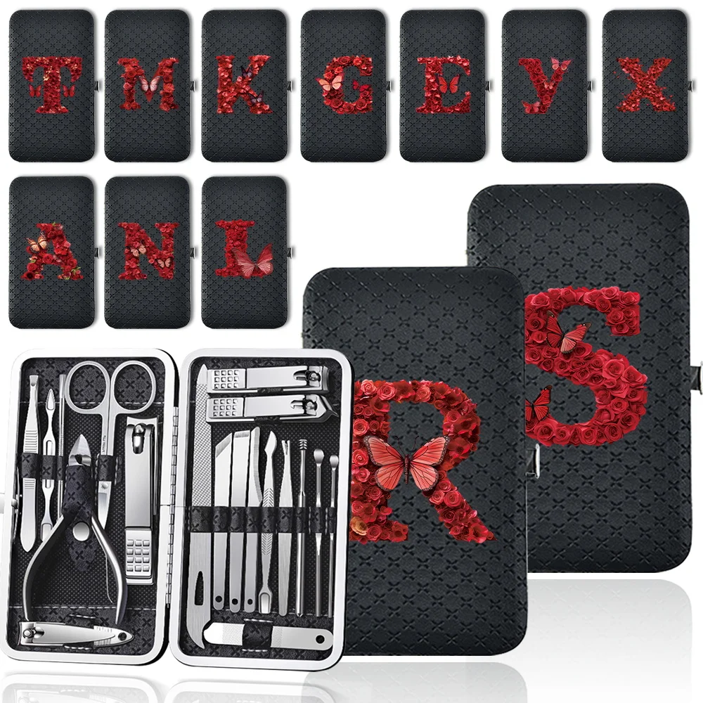 19-Pcs-Nail-Clippers-Set-Storage-Box-Manicure-Case-Organizer-Pedicure ...