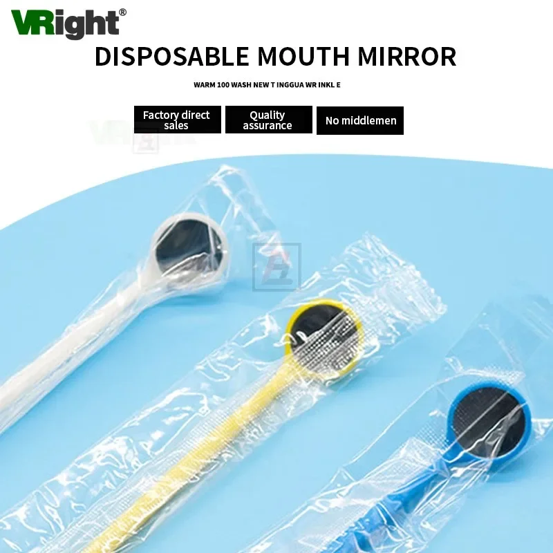 100pcs-Dental-Single-Mouth-Mirrors-With-Handle-Disposable-Plastic-Oral ...