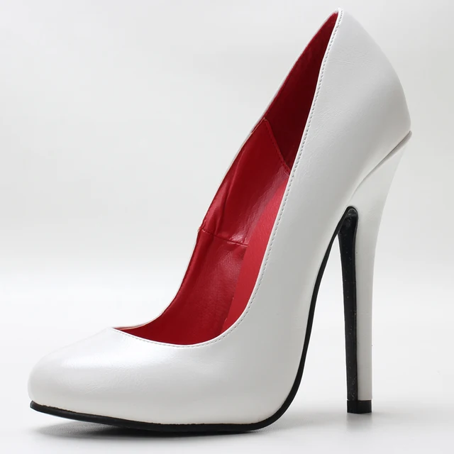 5.5 Inch Stiletto High Heel Unisex Sleek Night Club Round Toe Pump Plus ...