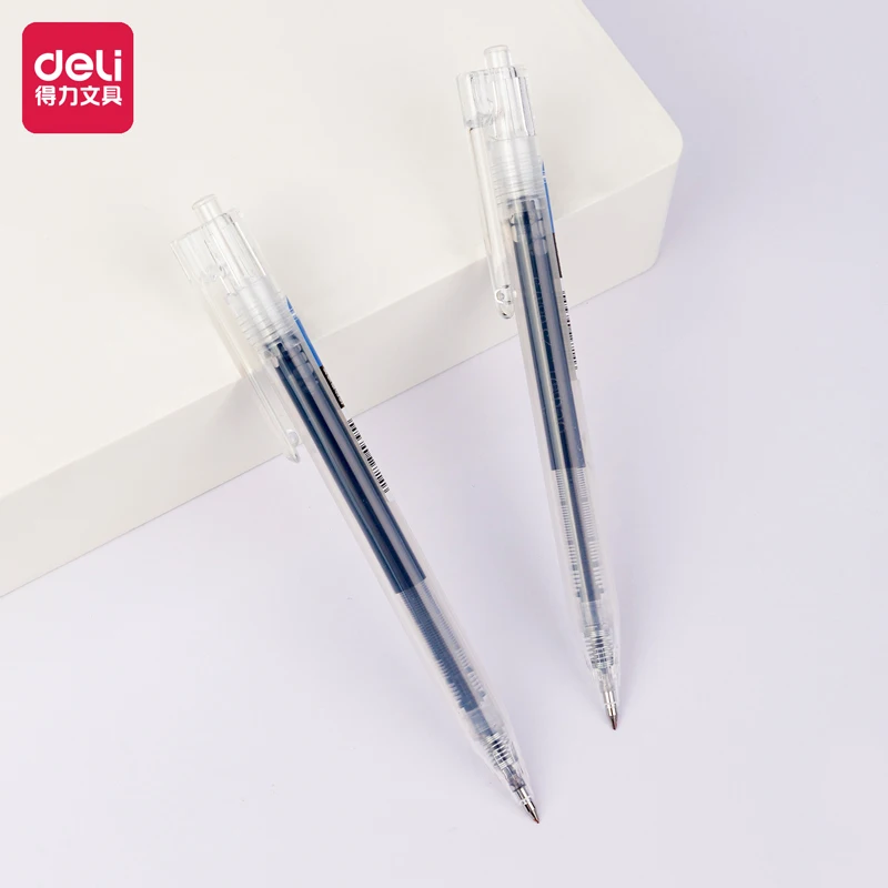 Deli-4pcs-0-5mm-Black-Ink-Straight-Liquid-Quick-drying-Gel-Pen-Signing ...