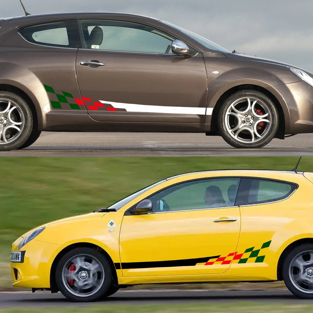 2PCS-Car-Door-Side-Stickers-For-Alfa-Romeo-Mito-Vinyl-PVC-Film-Decor ...