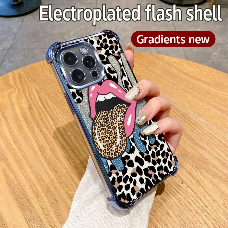 Hot Red Lip Leopard Print Phone Case For Oppo A98 A97 A9 A78 A76 A72 A5 ...