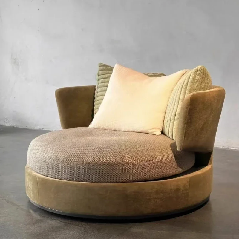 Single Round Living Room Sofas Nordic Individual Curved Relaxing Living ...