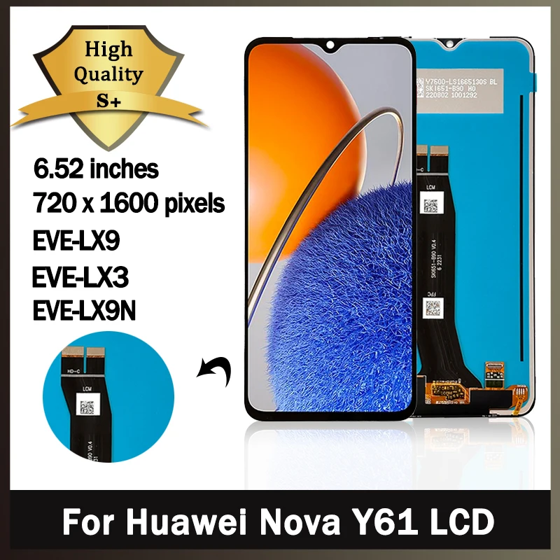 Pantalla LCD Original de 6,52 pulgadas para Huawei nova Y61, montaje de digitalizador con Panel ...