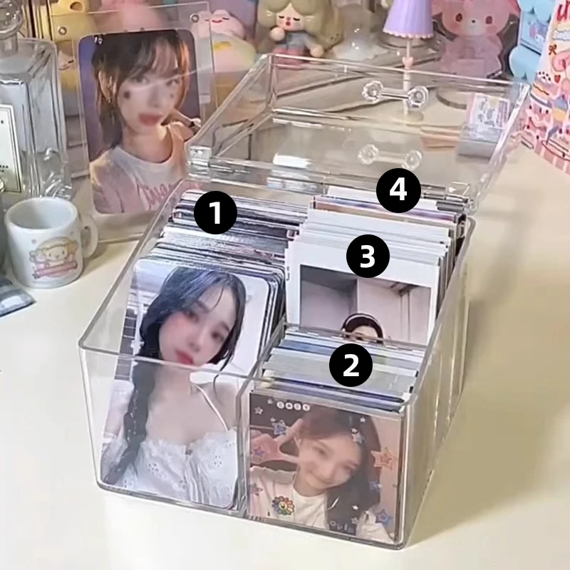 Acrylic-Transparent-Flip-Storage-Box-Kpop-Photocard-Box-Idol-Cards ...