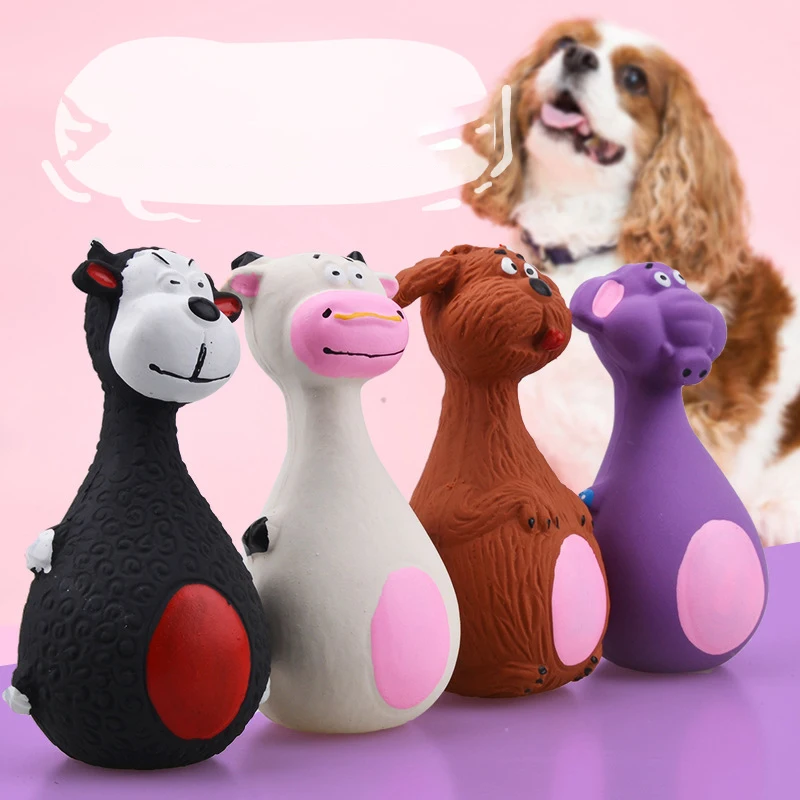 Dog-Latex-Toys-Sound-Squeaky-Elephant-Cow-Animal-Chew-Pet-Rubber-Vocal ...