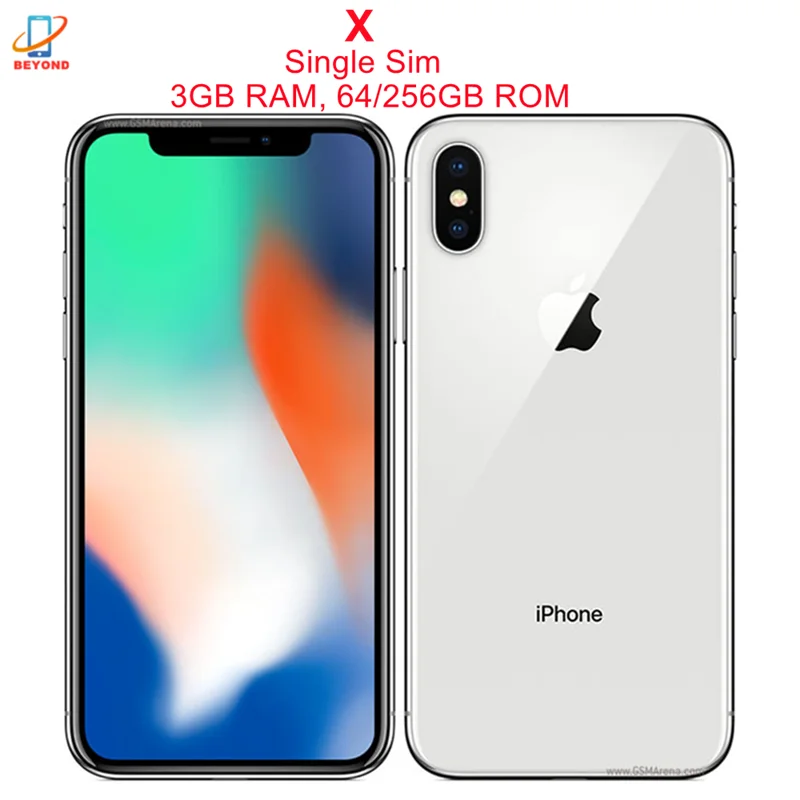Apple genuíno iphone x 5.8 "face id 64/256gb a11 hexa núcleo smartphone ...