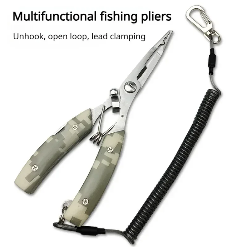 Camouflage-stainless-steel-multifunctional-fishing-scissors-loop-opener ...