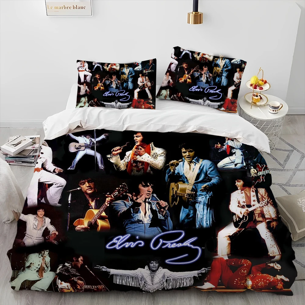 The King E Elvis Presley Retro Comforter Bedding Set,Duvet Cover Bed ...