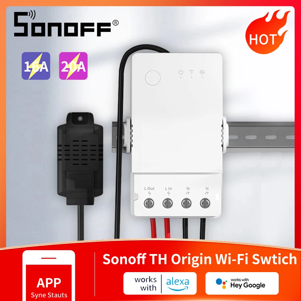 SONOFF-TH-Origin-Wifi-Switch-Temperature-Humidity-Monitor-Switch-Smart ...