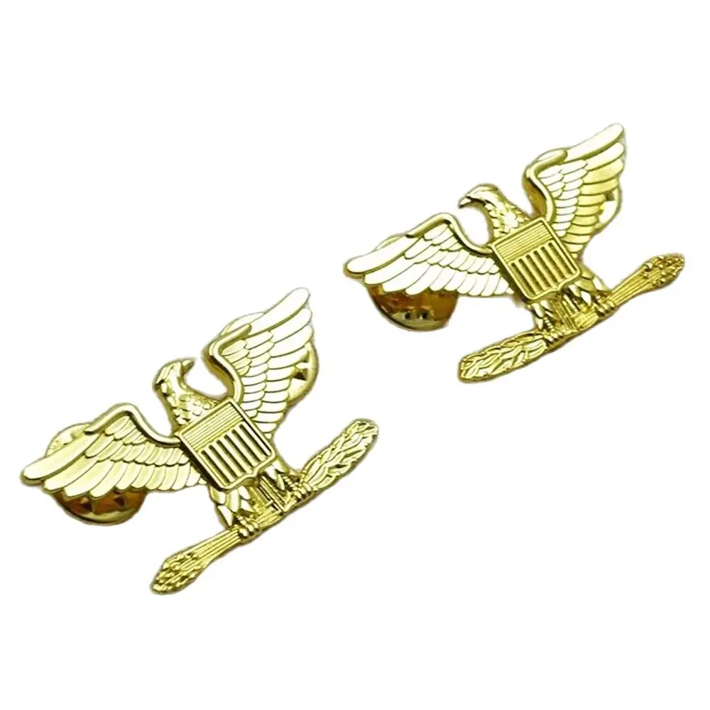 PAIR-WWII-US-ARMY-COLONEL-EAGLE-WAR-BIRD-DEVICE-BADGE-INSIGNIA-PIN ...