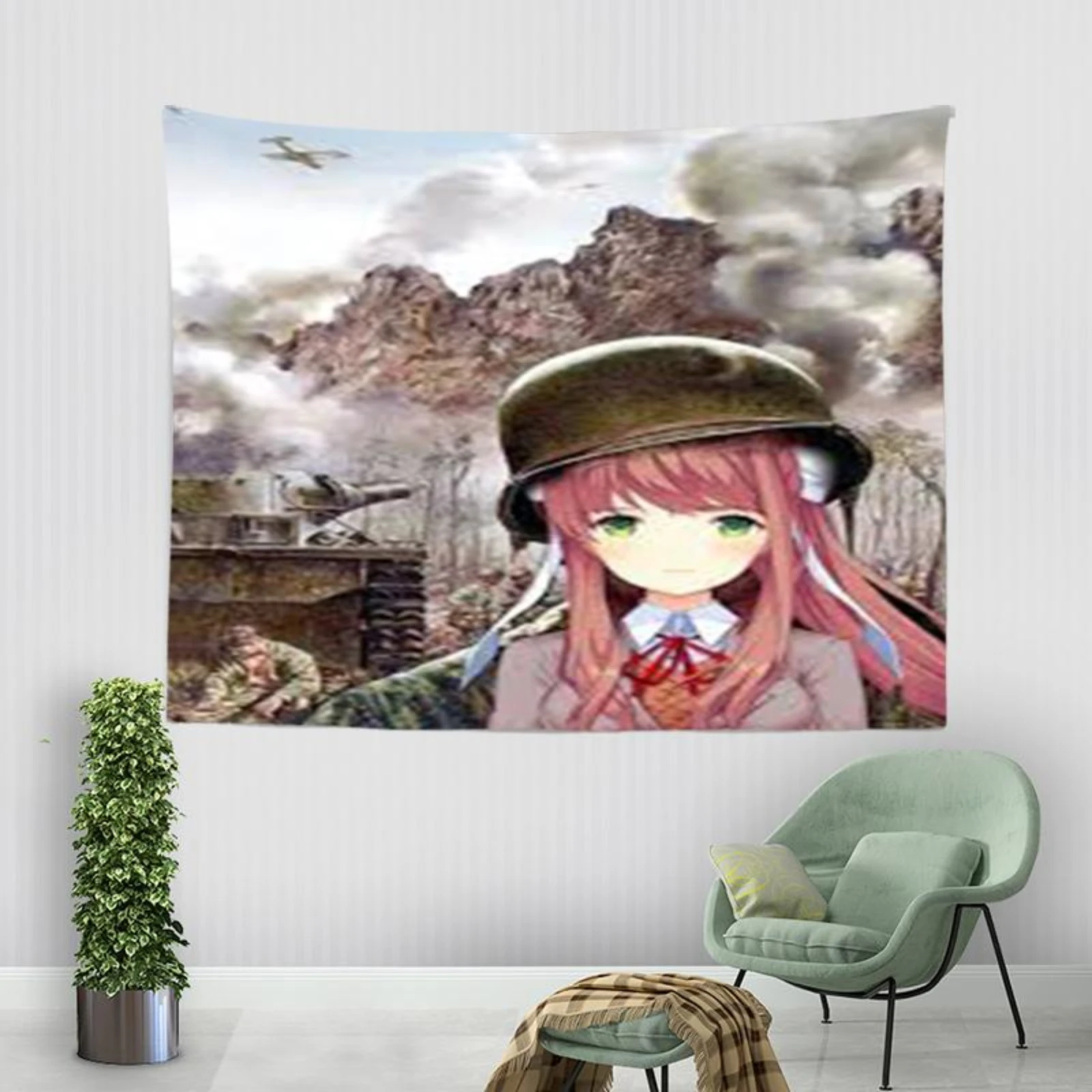Fighting Monika DDLC Tapestry Bedroom Living Room Home Dorm Decor Art ...