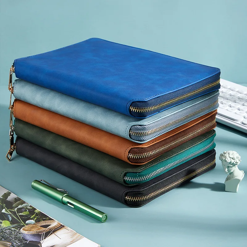 Zipper-A5-Leather-Business-notebook-and-Journal-with-Binder-Notepad-6 ...